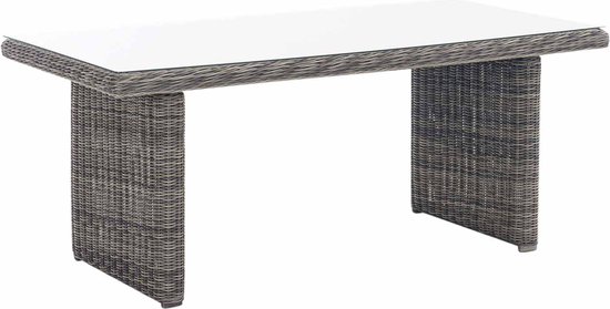 Glastafel deluxe - Tuintafel rotan wicker - Eettafel - Buitentafel ...