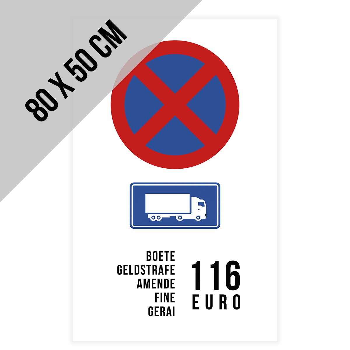 Aluminium bord XL | Pictogram | Parkeren en stilstaan verboden voor ...