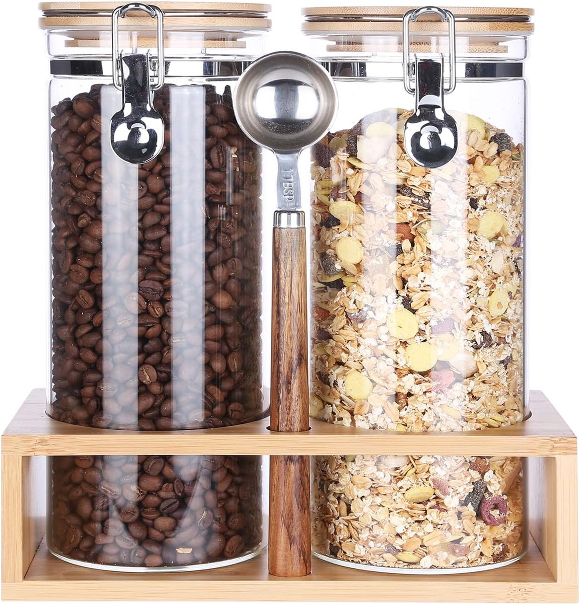 Récipient en Verres avec couvercle, couvercle basculant hermétique ...