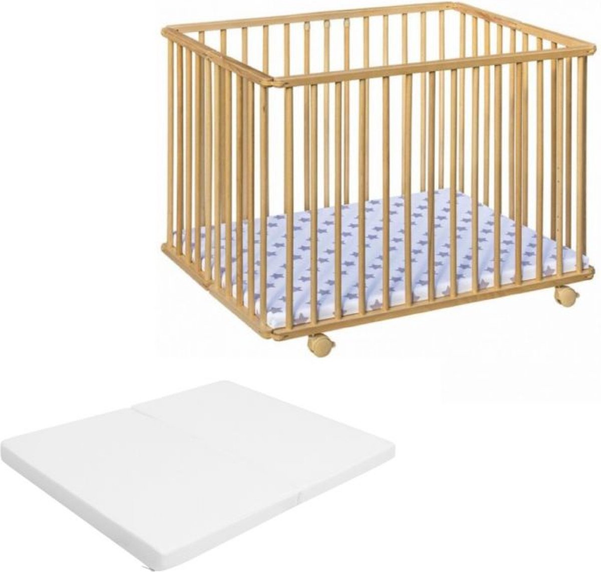 Bebies First Opvouwbare Baby Box Liam Natural Met Matras | bol.com