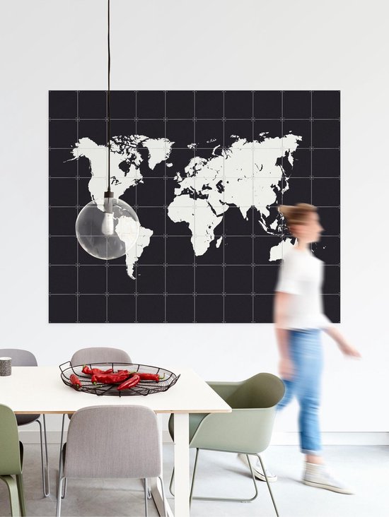 IXXI World Map black - Wanddecoratie - 80 x 100 cm | bol.com