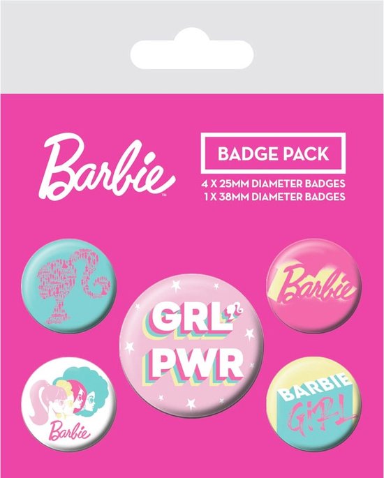 Pyramid International Barbie Badge/pin 5-Pack Girl Power Multicolours ...