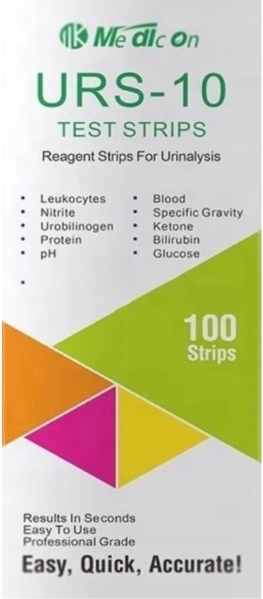 Medicon 10 - 100 teststrips - Urine - 10 parameters - Leukocyten ...