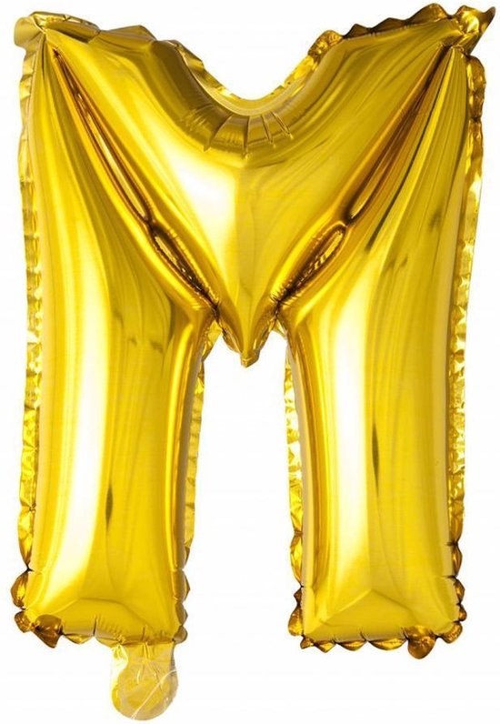 Folie Ballon Letter M Goud 41cm met Rietje | bol