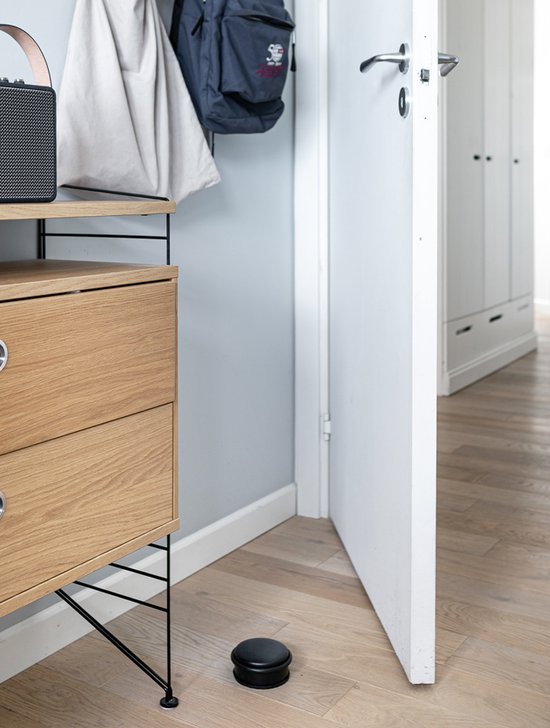 Deurstopper DIRK - rond - 3 stuks - mat zwart - zonder schroeven ...