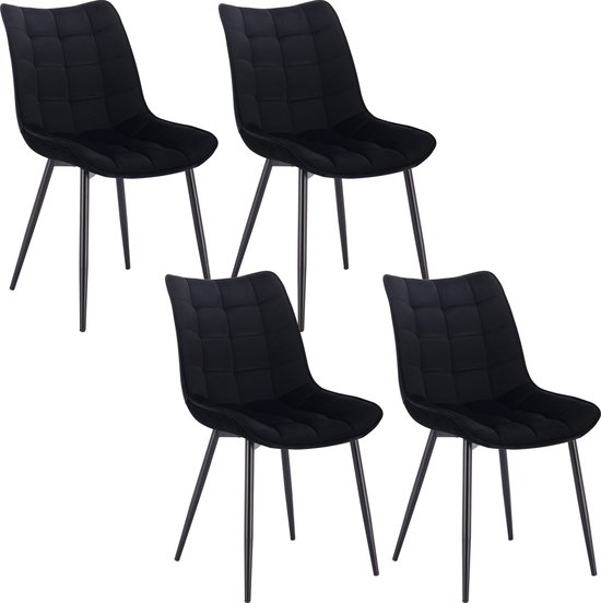 Eetkamerstoel Set van 4 - Eetkamerstoelen Set - 4 Stuks - Stoelen Set ...