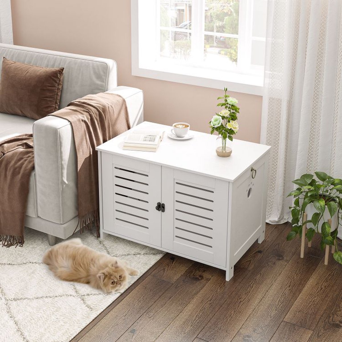 Houten Kattenhuis - Kattenkast voor binnen & buiten - Kattenhok ...