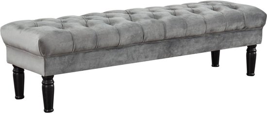 Vente-unique Bankje voor voeteneinde bed RINALDO - Grijs fluweel L 160 ...