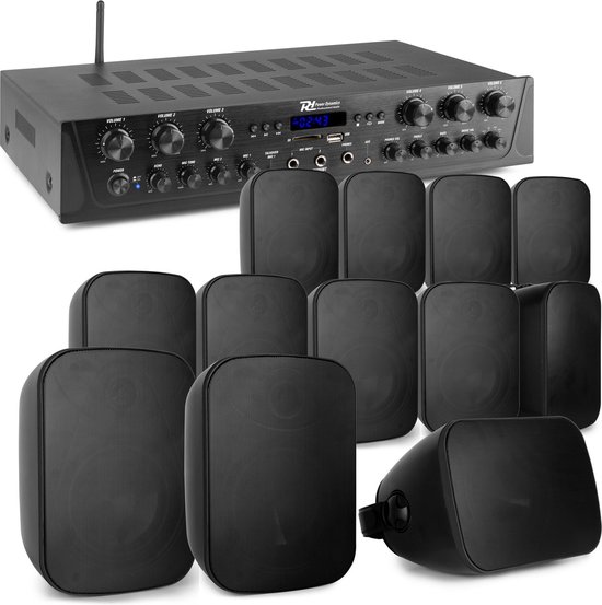 Geluidsinstallatie met Bluetooth - PV260BT 6-zone stereo versterker audio + 12 BD50B... | bol