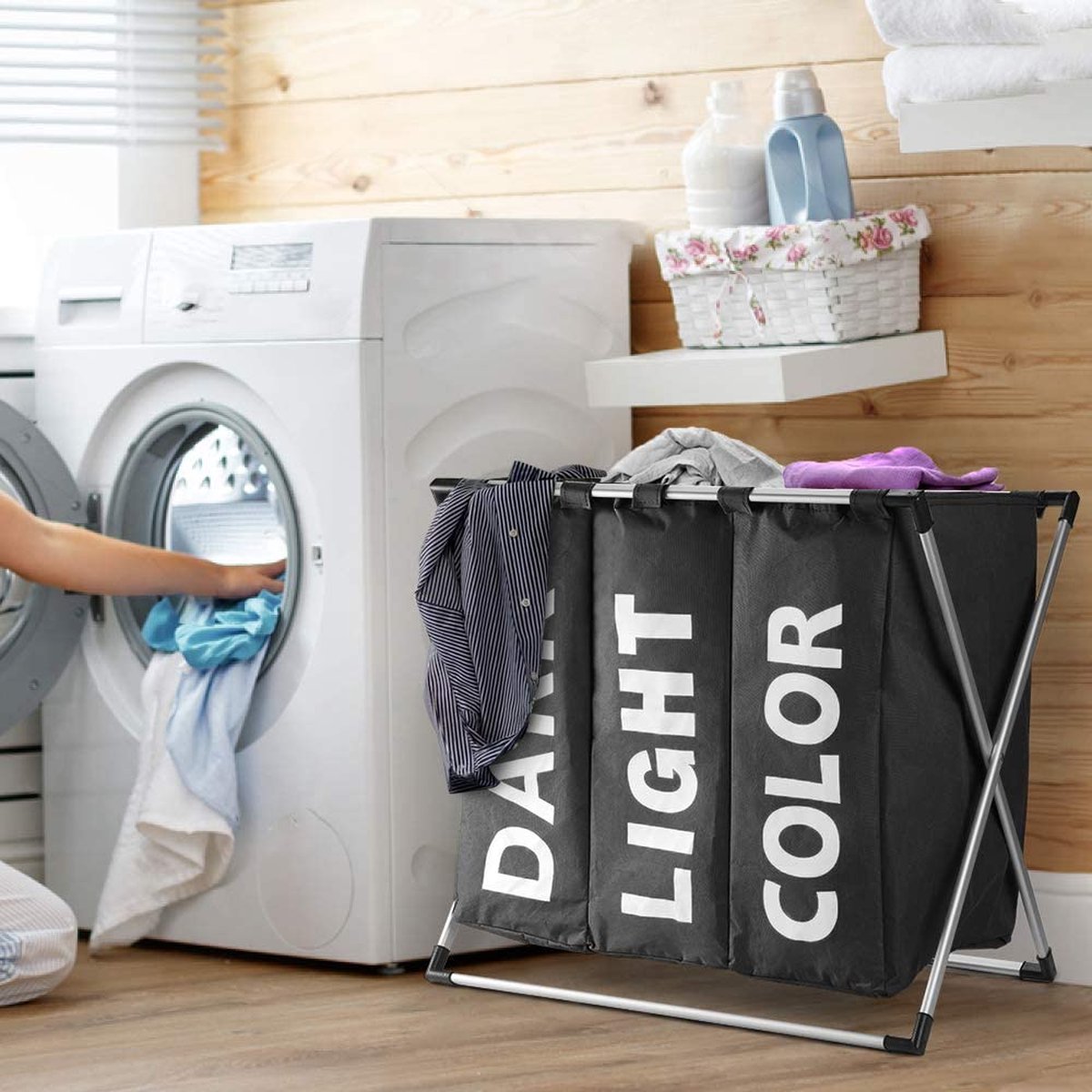 Trieur à linge à 3 compartiments Trieur à linge Oxford 120L Oxford Trio ...