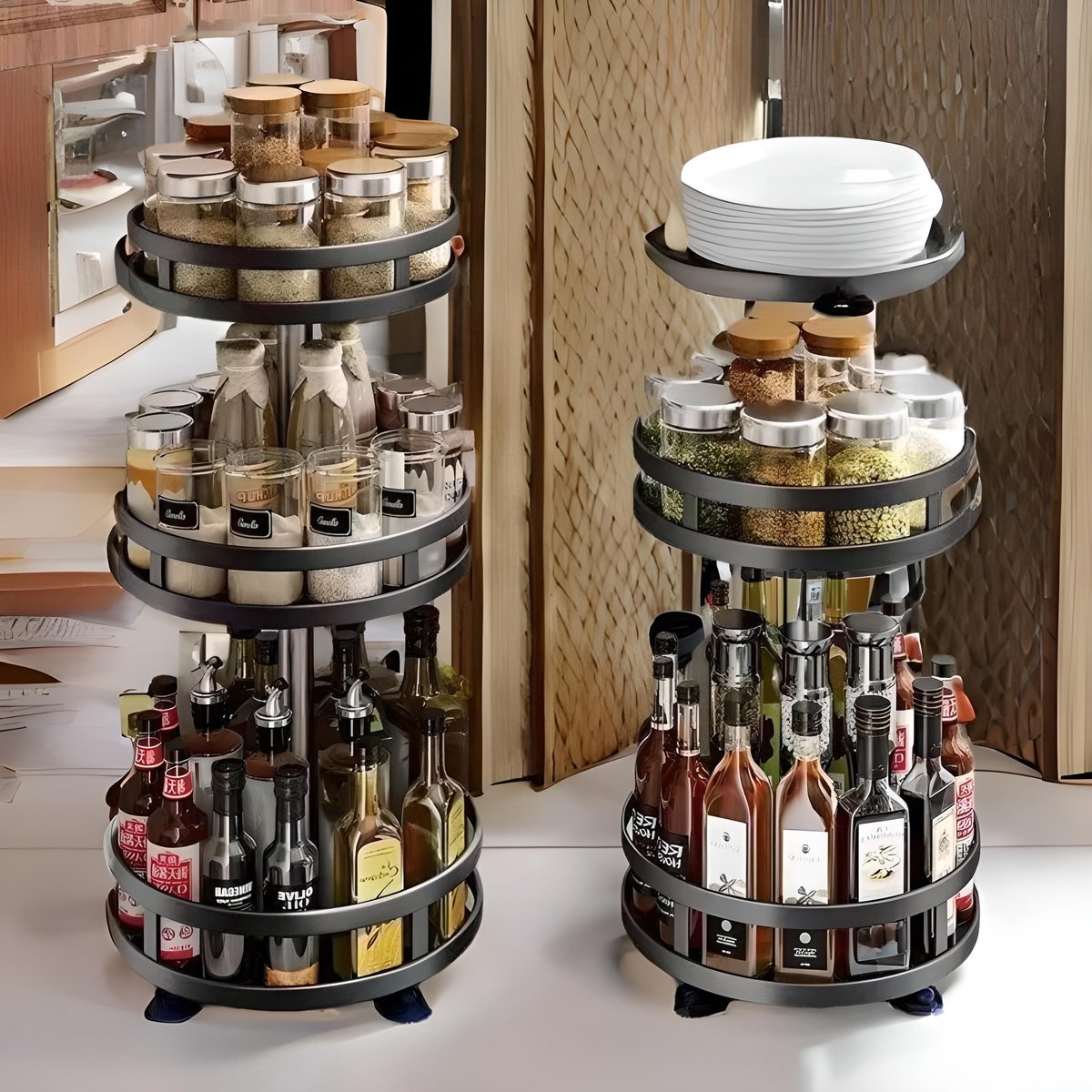 Roterend kruidenrek 3 laags - Kruidenrek staand - Kruidenrek draaibaar ...