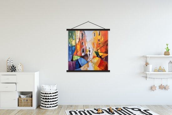Posterhanger incl. Poster 90x90 cm - Schoolplaat - Abstract - Kunst ...