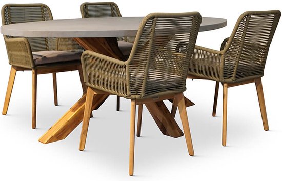 BUITEN living Livorno/Padua dining tuinset 5-delig | betonlook ...