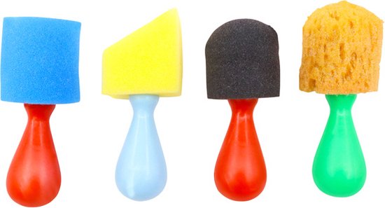 Kinderverf Sponzen met Groot Handvat 4 stuks | bol