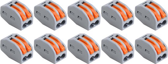 Lasklem Set 10 Stuks - 2 Polig met Klemmetjes - Grijs/Oranje | bol