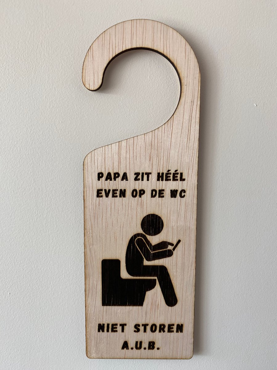 Deurhanger - papa zit heel even op de wc | bol.com