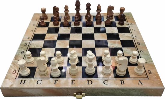 3-in-1 - Schaakbord - Dambord - Backgammon - Schaakspel - Hout - 29 cm ...