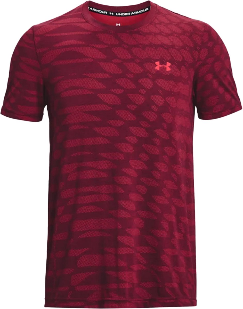 Under armour ua seamless ripple ss-mrn in de kleur rood. | bol.com