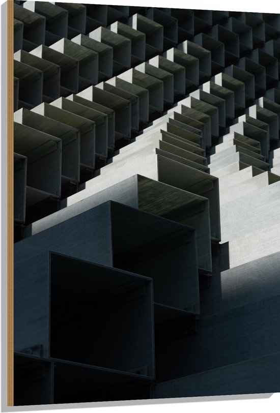 Hout - Patroon van Donkergekleurde Vakken - 80x120 cm - 9 mm dik - Foto ...