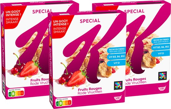 Special K cornflakes met rode vruchten - gezonde ontbijtgranen - 300g x 3 | bol