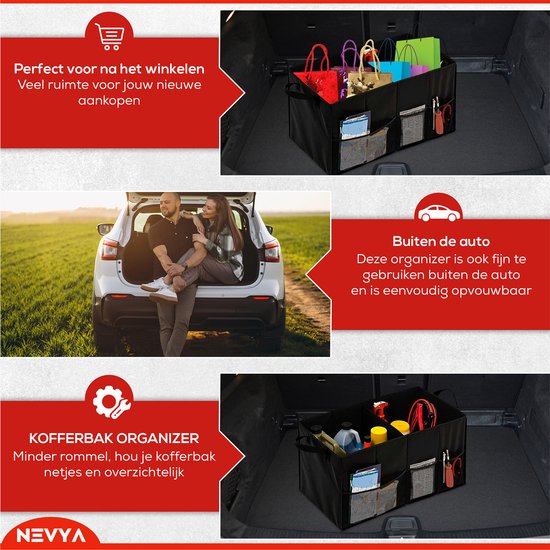 Nevya | Kofferbak organizer | Kofferbak tas | Stayhold | Zwart ...