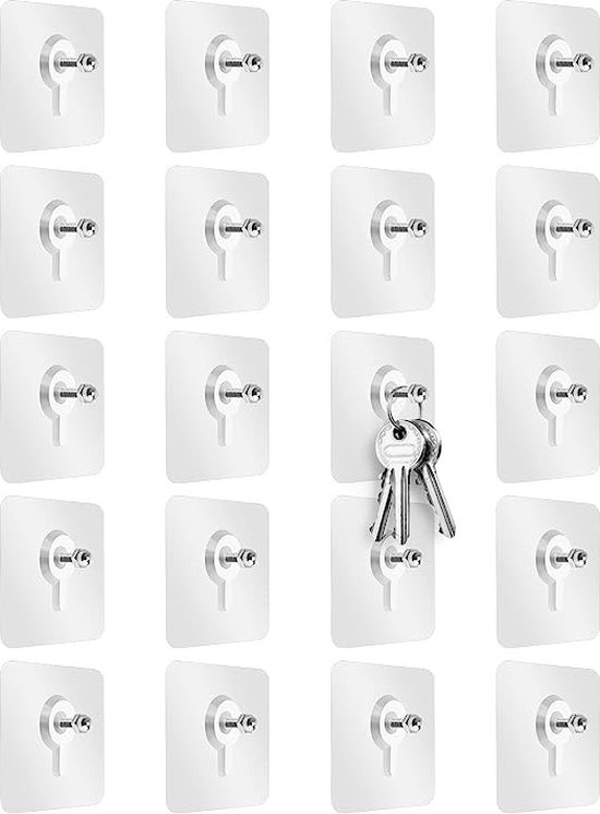 Zelfklevende haakjes - muurhaakjes - ophanghaken - sleutelhaakjes - 24 ...