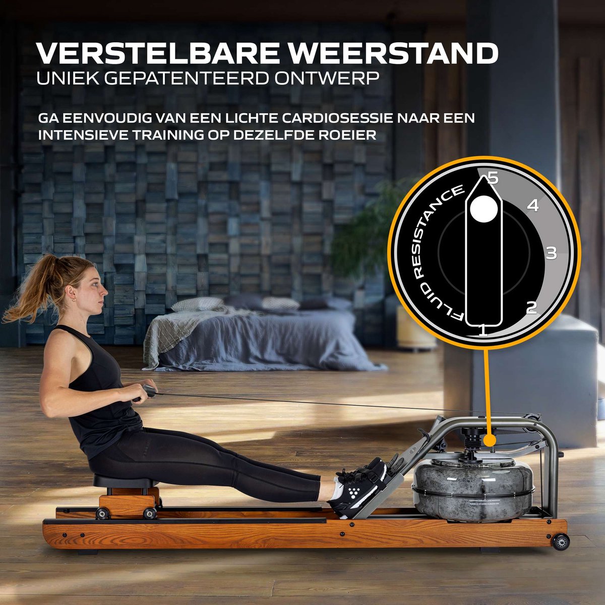 Fluid Rower Apollo Pro V - Opklapbaar - Roeimachine met 5 weerstanden ...