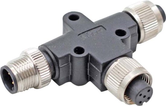 M12 5P T-Splitter Male-Male-Female | bol