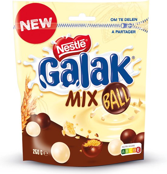 Galak Mix Ball - witte chocolade en melkchocolade - 250g x 2 | bol