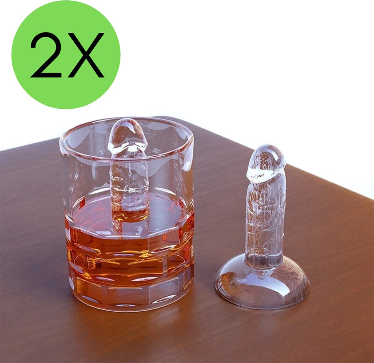 Ijsblokjesvorm siliconen- 2x - penis - whiskey - cocktail - grappige cadeaus -... | bol