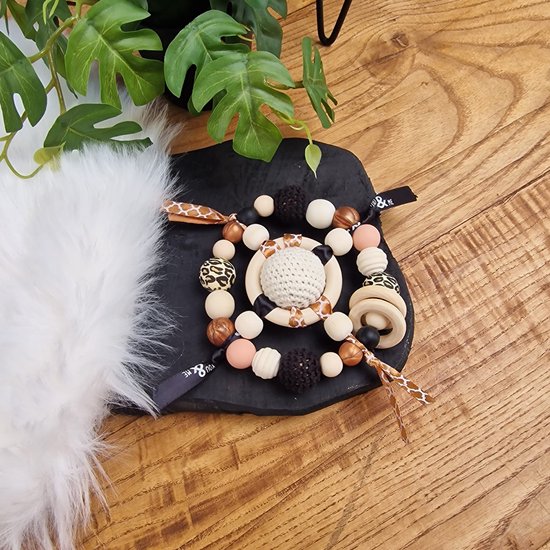 Happy Bebie | Bal | Baby | Rammelaar | Kraamkado | Silicone | Hout ...