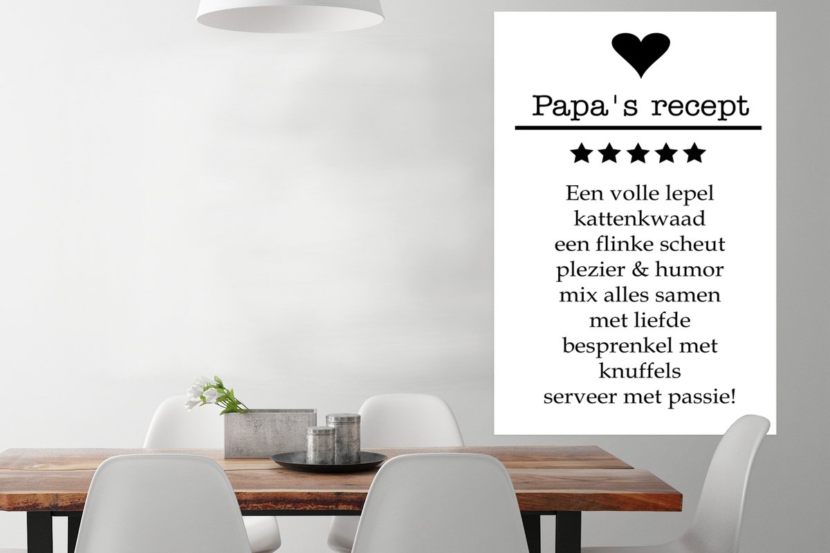 Poster Spreuken - Papa's recept - Quotes - Papa - 80x120 cm - Vaderdag ...