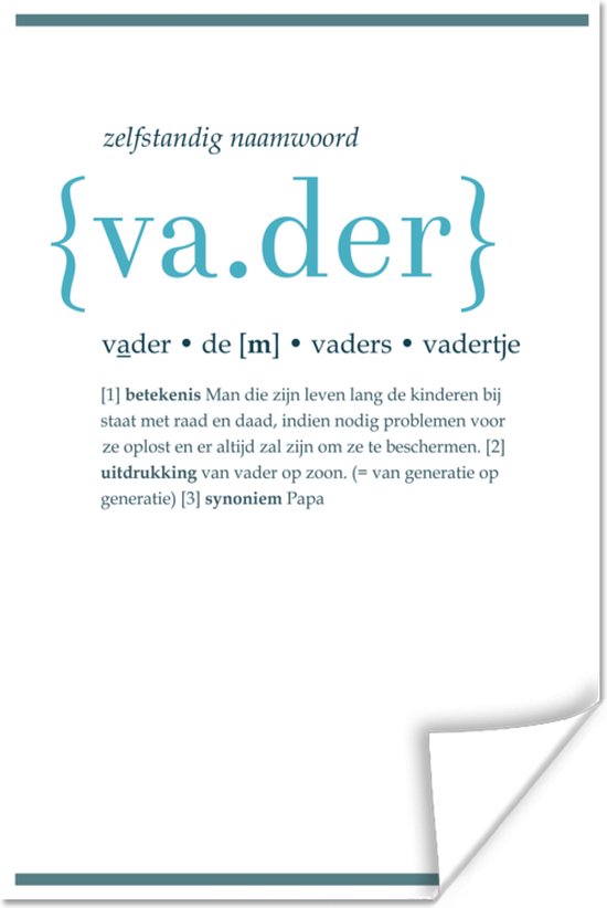 Poster Quotes - Vader definitie - Spreuken - Woordenboek - 40x60 cm ...