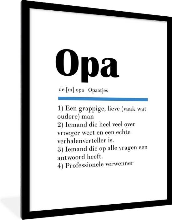 Fotolijst incl. Poster - Quotes - Opa betekenis - Spreuken ...