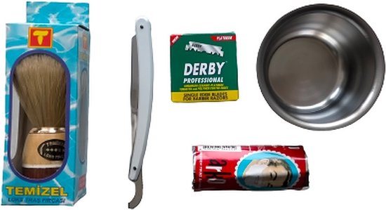 Scheer set klassiek Mannen - inclusief 100 derby premium scheermesjes ...