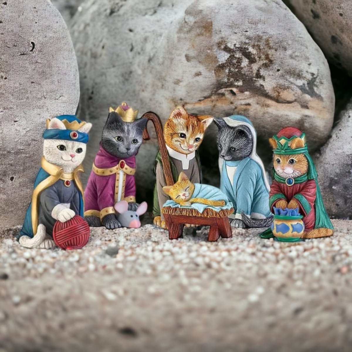 Kerstgroep Katten - Complete set | bol.com