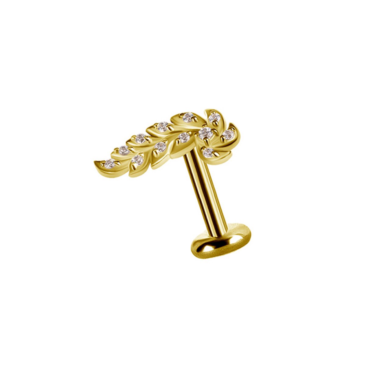 Natuurlijke Elegantie: 18 Karaats Goud Bladvormige Oorpiercing met ...