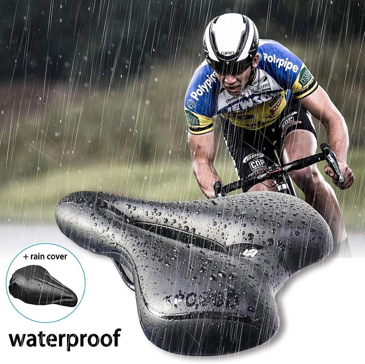 Fietszadel voor dames en heren, comfortabel, breed, zacht, gel ...