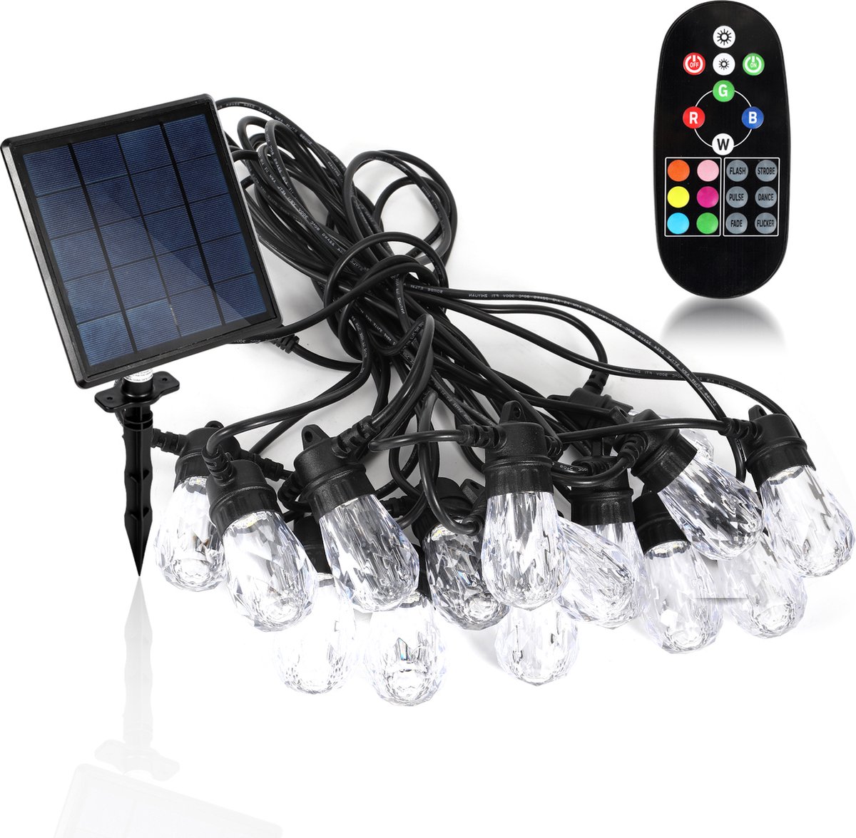 Solar Lichtsnoer - met afstandsbediening - 10m-Buitenverlichting ...