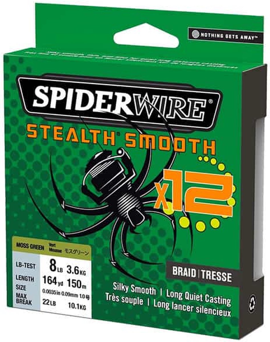 SpiderWire Stealth Smooth 12 - moss green - 150 m - 0.19 mm | bol.com