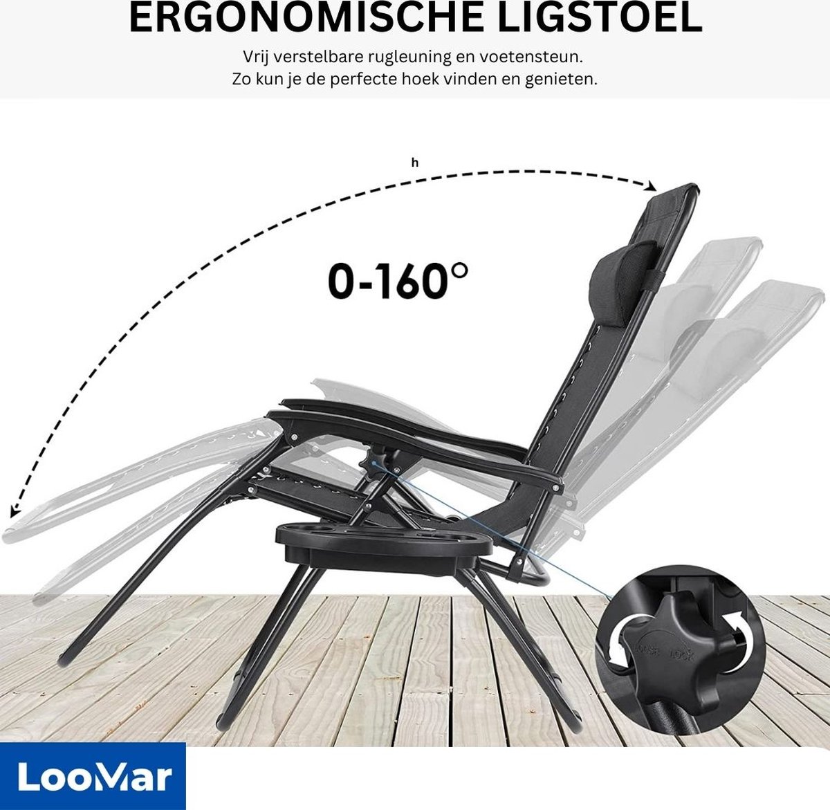 LooMar Ligstoel - set van 2 met tafel - Tuin - Buiten - Tuinstoel ...