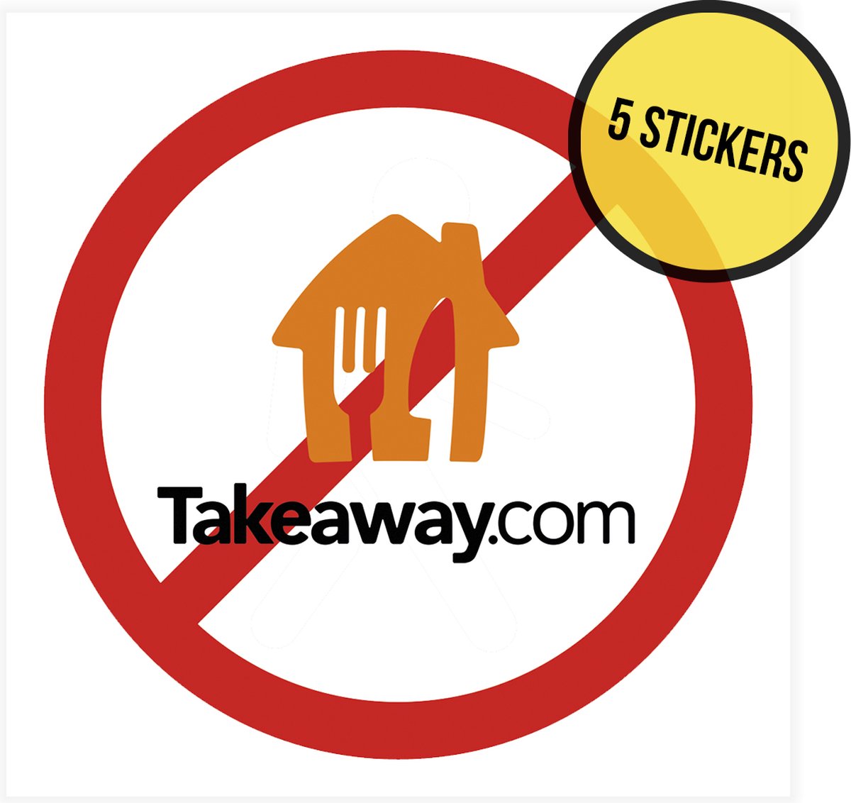 Sticker/ pictogram | Take Away verboden | 10 x 10 cm | Geen take away ...