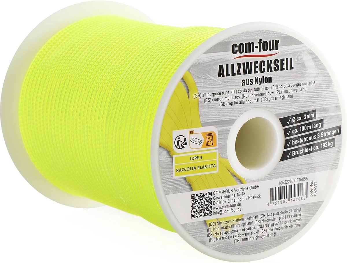 Paracord koord Ø 3 mm, 100 m - touw met 3 kernstrengen voor boten ...