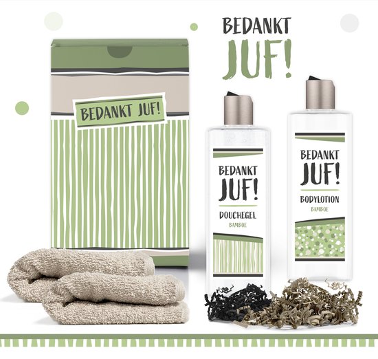 Geschenkset "Bedankt juf" - 4 producten - 555 gram | Giftset voor haar ...