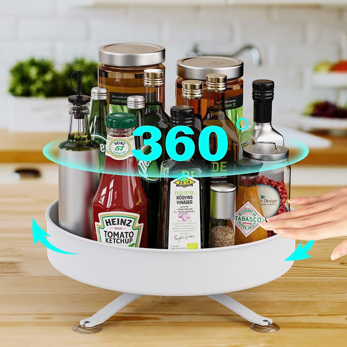 Draaiplateau keukenorganizer rek kruidenrek: draaiplateau keuken kruiden opslag... | bol.com