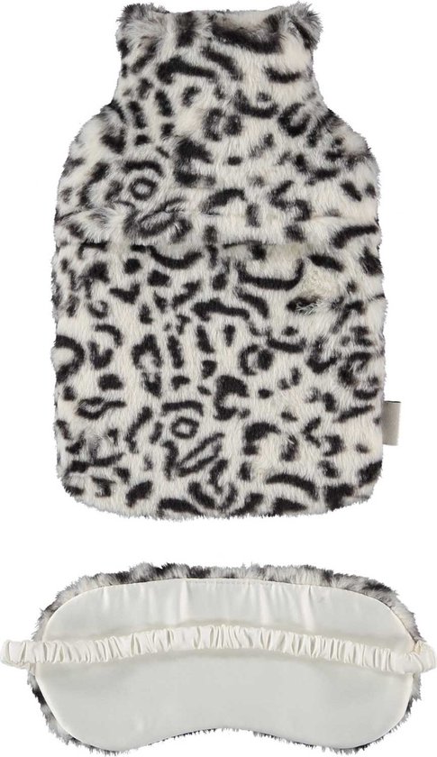 Apollo | Warmwaterkruik | Leopard print met oogmasker | Beige | Kruik ...