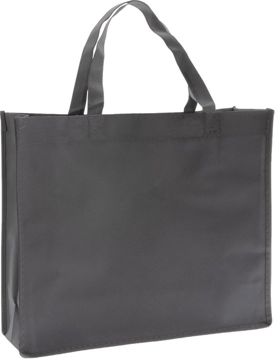 Shopper Bag - 10 stuks - Grijs - 42x35x12cm - Non Woven - Shopper tas | bol