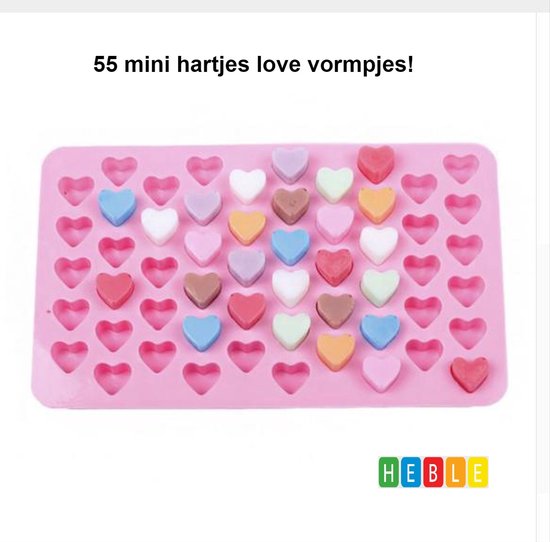 55 mini Hartjes Bakvorm - Siliconen Bakvormen - 55 Mini Hartjes - Bak ...