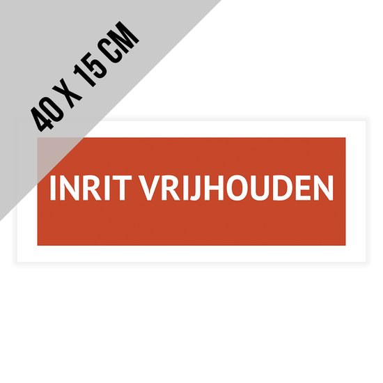 Pictogram/ bord | "Inrit vrijhouden" | 40 x 15 cm | Dikte: 2 mm ...
