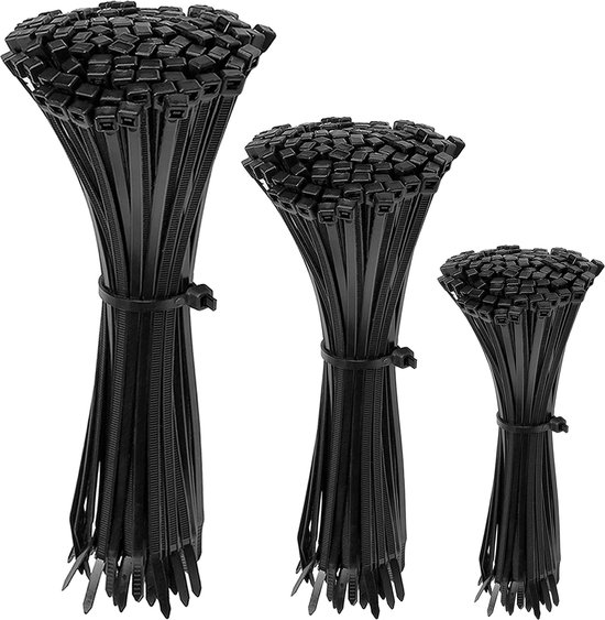 Polyamide kabelbinders, Tie Rips, zwarte kabelbinders set 2,5 mm / 300 ...